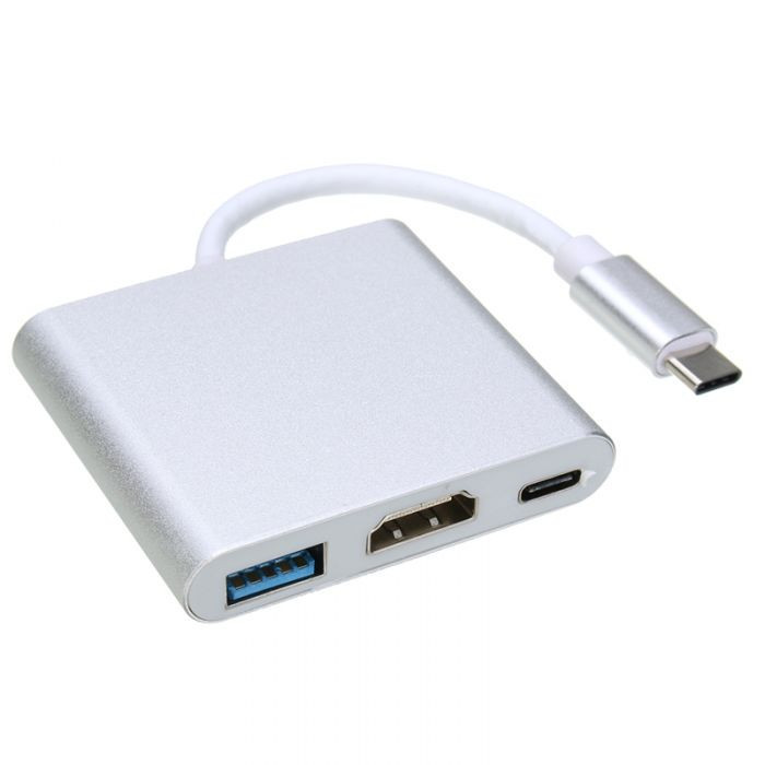 Jual Usb Type C3.1 To 3In1 Type C/F Hdmi-Usb Adapter | Shopee Indonesia
