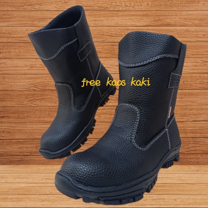 Jual sepatu safety king kickers boot proyek hitam kulit Sunkist ujung ...