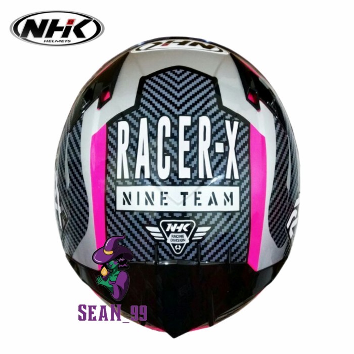 Jual Helm Nhk Rx9 Nhk Racer X Nine Pink Fluo Silver Full Face Original ...