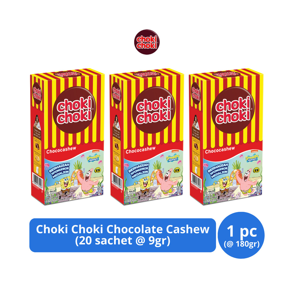 Jual Choki Choki Chocolate Cashew 20s @ 9gr x 3 pcs | Shopee Indonesia