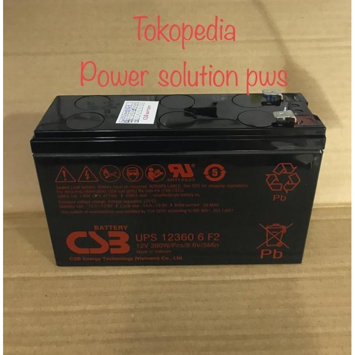 Jual Batere Battery Baterai Kering Aki Ups CBS UPS 12360 6 F2 12V 360W ...