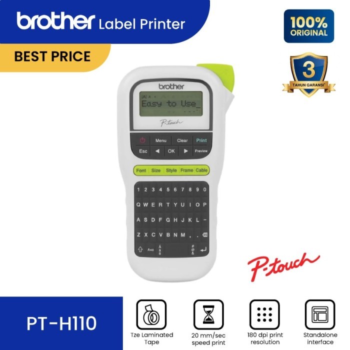 Jual Brother Label Printer PT-H110 PT H110 PTH110 Label Maker | Shopee ...