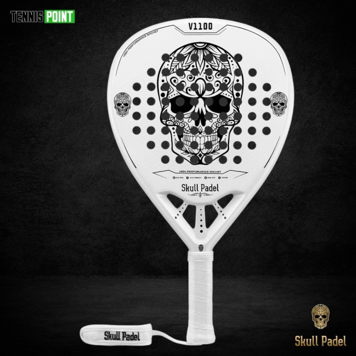 Jual Skull Padel V1100 White Skull - 24K Carbon Raket Padel Racket ...