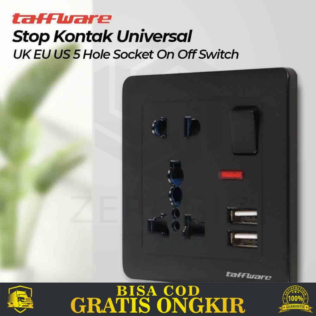 Jual SWITCH STOPKONTAK WALL DINDING UNIVERSAL 5 HOLE SOCKET LISTRIK ...