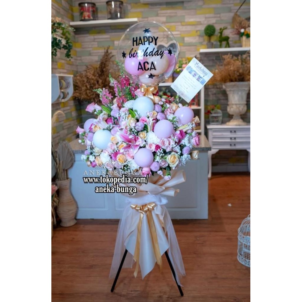 Jual balon - rangkaian standing flower balloon bouquet bunga ucapan ...