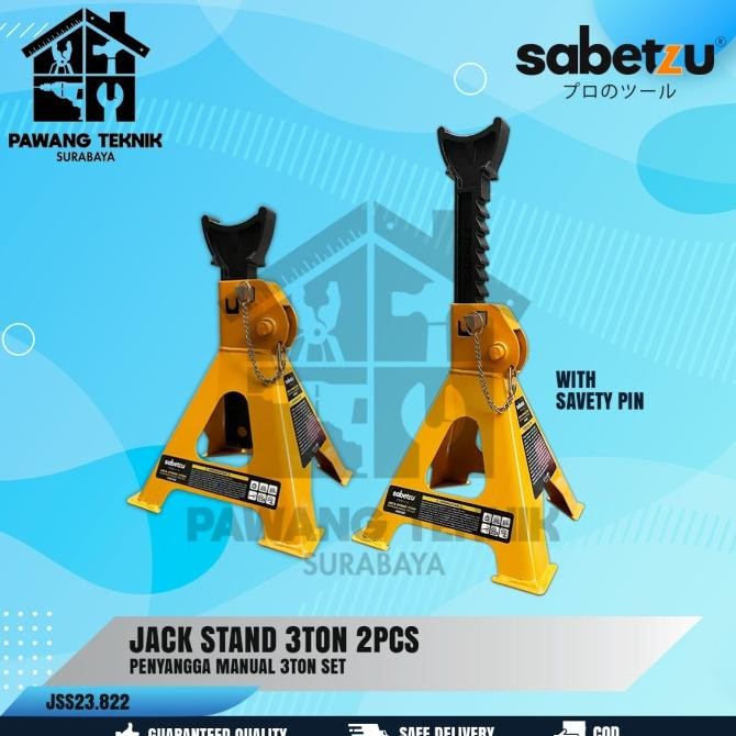Jual socket - Sabetzu Jack Stand 3 Ton Set 2pcs Penyanggah Tahanan Dongkrak Mobil Kendaraan ...