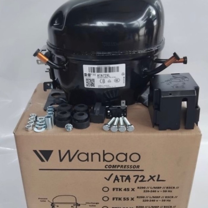 Jual KOMPRESOR WANBAO FTK80X KOMPRESOR KULKAS/FREEZER 1/2PK R290 ...