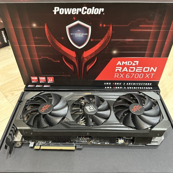 Jual VGA POWERCOLOR RX 6700XT RED DEVIL | Shopee Indonesia