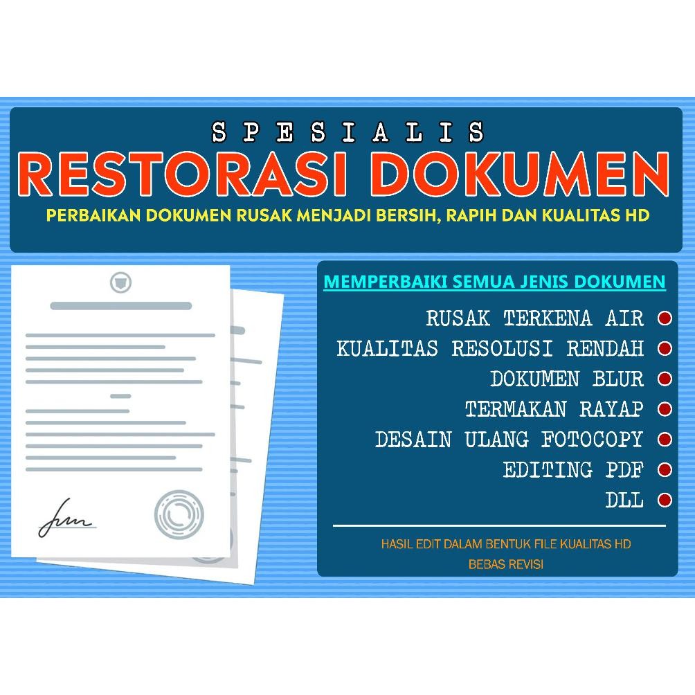 Jual Restorasi Dokumen / Pdf/ Perbaikan Berkas / Desain Ulang Dokumen ...