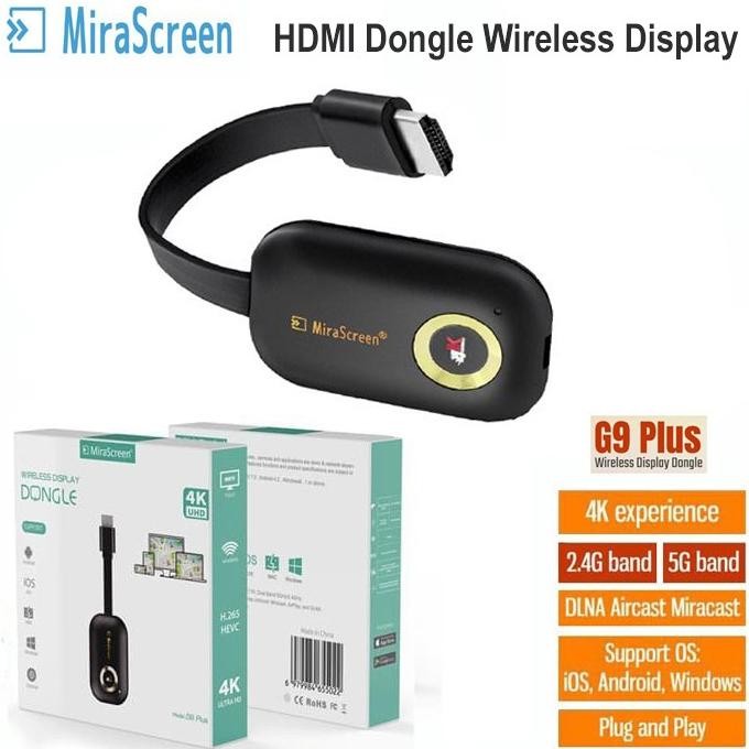Jual NEW Anycast Wireless Hdmi dongle 5G+2.4G MiraScreen G9 plus 4K Dual band | Shopee Indonesia