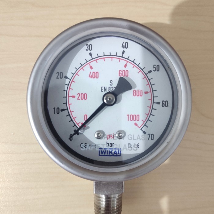 Jual Wika Pressure D 2,5" 0-1000 Psi/Bar Drat 1/4 Npt Bottom Full Ss | Shopee Indonesia