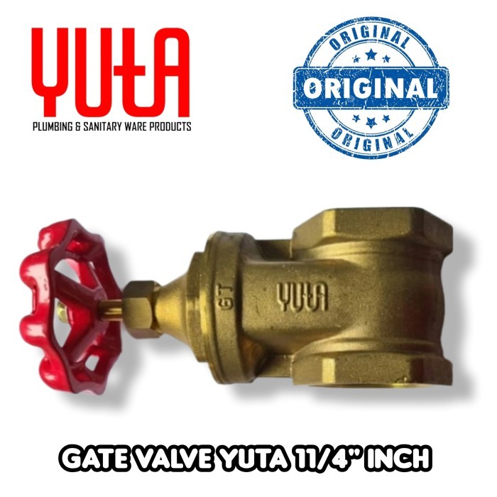 Jual gate valve yuta kuningan 11/4" inch | Shopee Indonesia