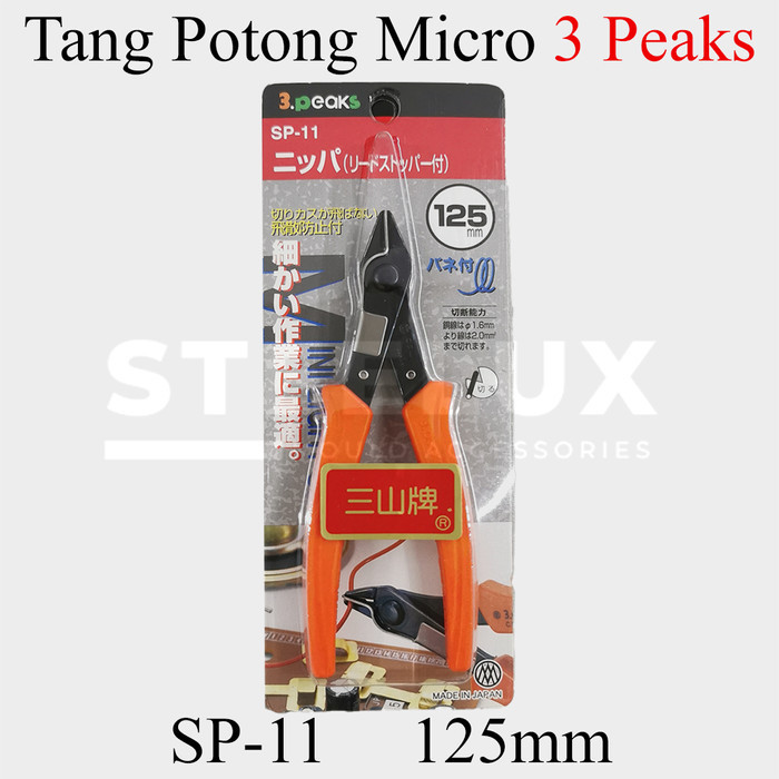 Jual Tang Potong 3 Peaks SP-11 125mm Japan Jepang Micro Mini Plastic Cutting Nipper Lead Stopper ...
