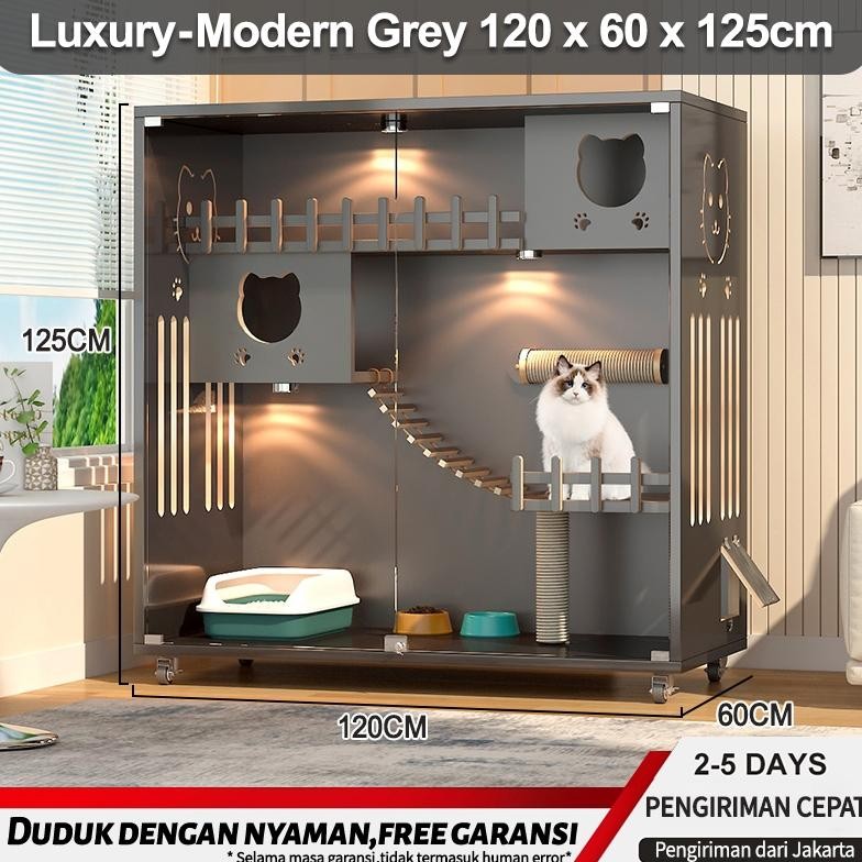 Jual Rumah kucing mewah rumah kucing indoor Rumah kayu solid untuk ...