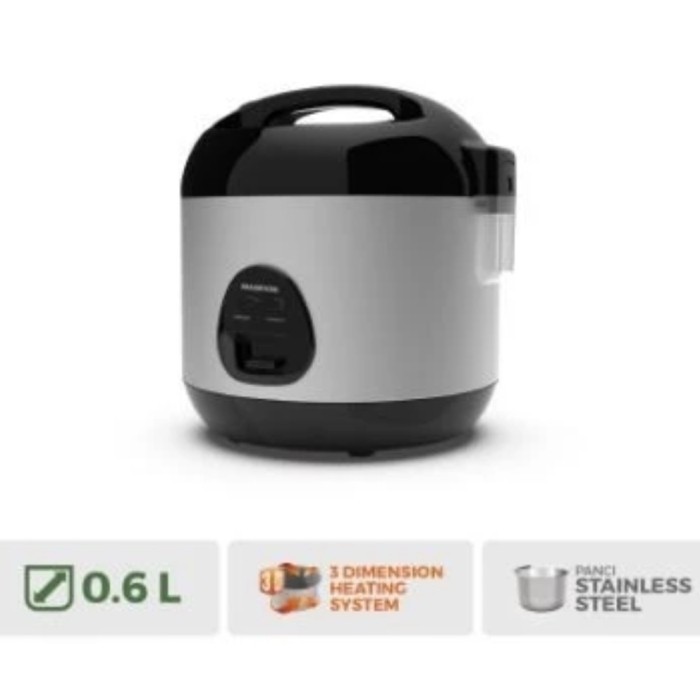 Jual Rice Cooker Mini Maspion 0,6Ltr Mrj0623Bsss Stainless Steel Magic ...