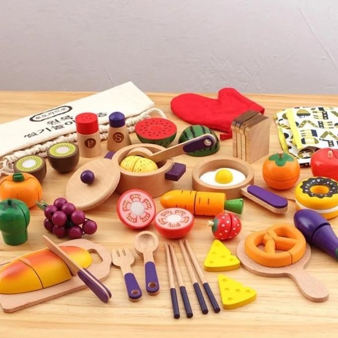 Jual wooden cooking set/mainan kayu masak masakan anak MM | Shopee ...