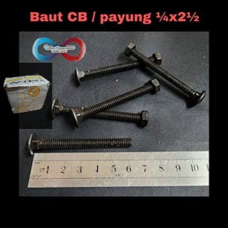 Jual BOX - Baut Mur CB 1/4 x 2 1/2 inch (Baut Payung) isi 200 pcs ...