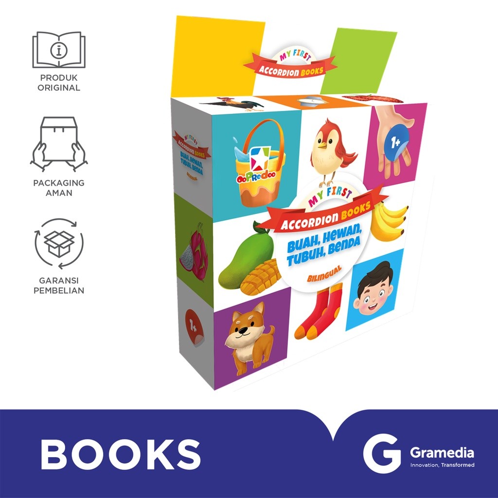 Jual Oopredoo My First Accordion Books Buah, Hewan, Tubuh, Benda ...