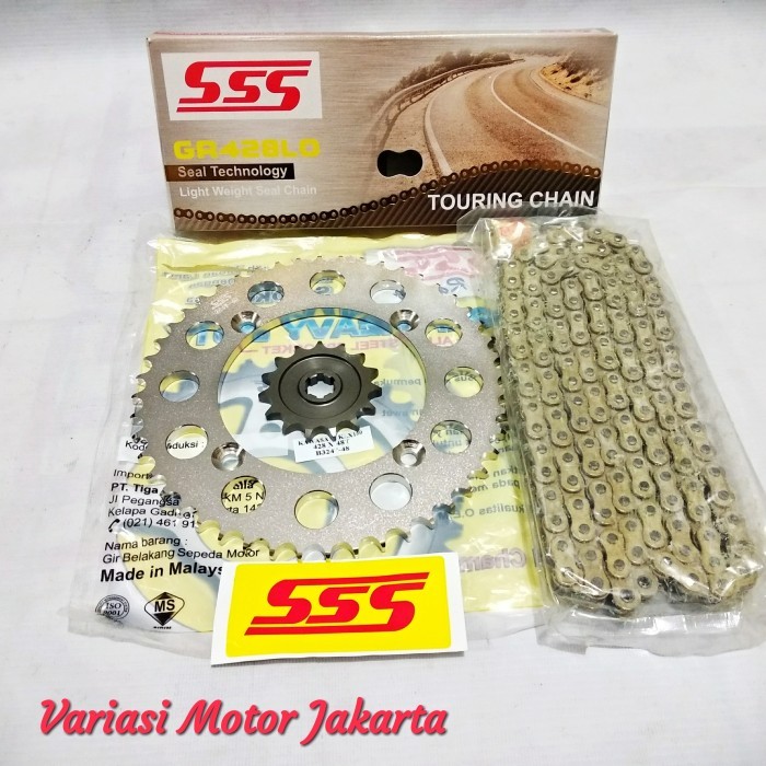 Jual Gear Set Sss Klx 150 D-Tracker 150 428 15 53 140 Lo Gold | Shopee Indonesia