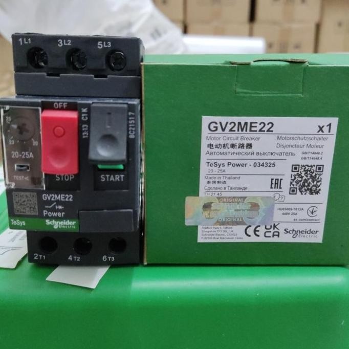 Jual QUALITY THERMIS GV2-ME22 GV2 ME22 GV2ME22 20-25A SCHNEIDER GV2ME ...