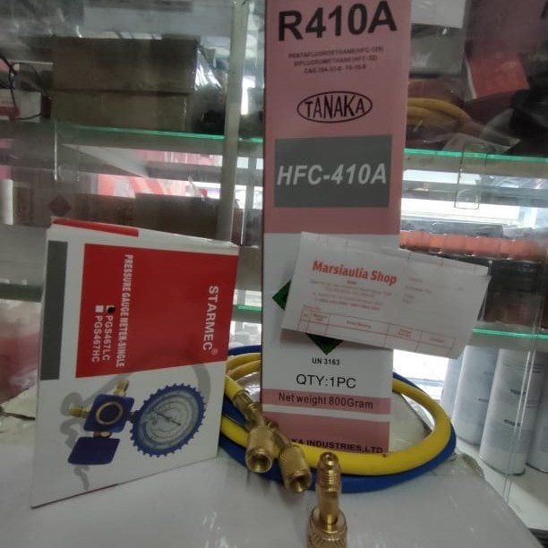 Jual Aman & Cep4T!!@ Paket Isi Freon Ac R410 800Gr Lengkap Joint R410A Manifold Sightglass ...