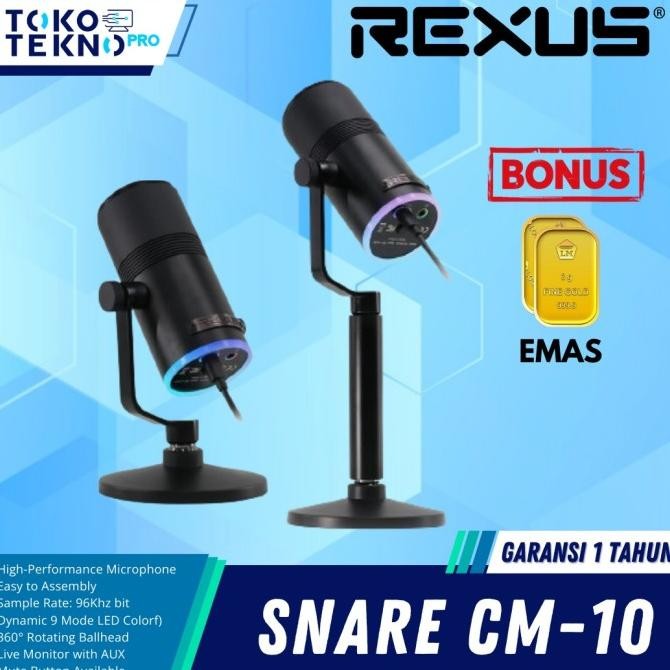 Jual REXUS CM10 / CM-10 SNARE MICROPHONE CONDENSER WIRED RGB LED ...