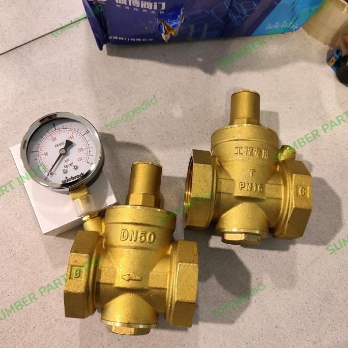 Jual pressure reducing valve kuningan 1 1/2"inch /prv regulator water ...