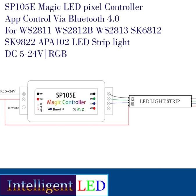 Jual SP105E Magic LED pixel Controller Via Bluetooth 4.0 For WS2812 ...