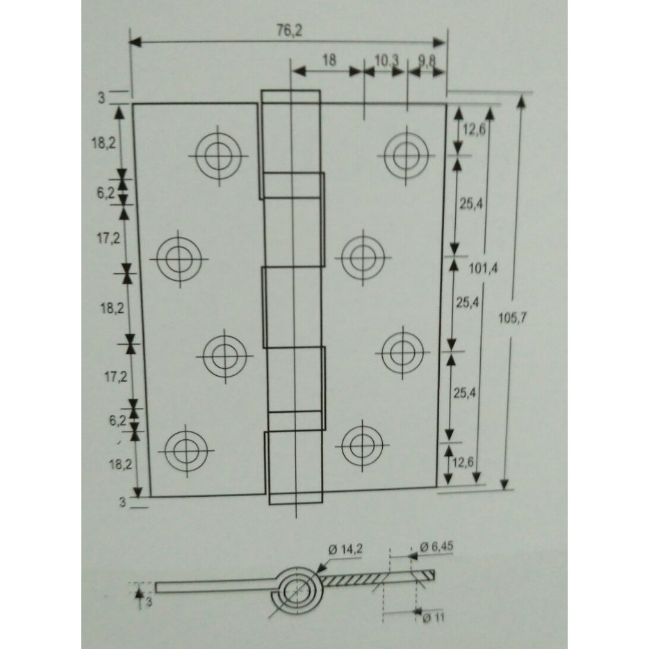 Jual Terbaik Engsel Pintu Kupukupu Swing Stainless Dekson Dekkson 4X3X3 ...