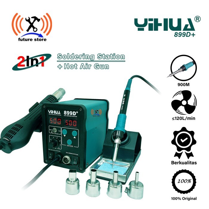 Jual Yihua 899D+ Blower / Solder Uap 2 In 1 + Solder Station Original ...