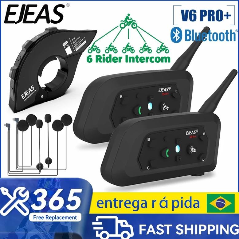 Jual ejeas v6 pro+ motorcycle helmet intercom bluetooth headset 800m ...