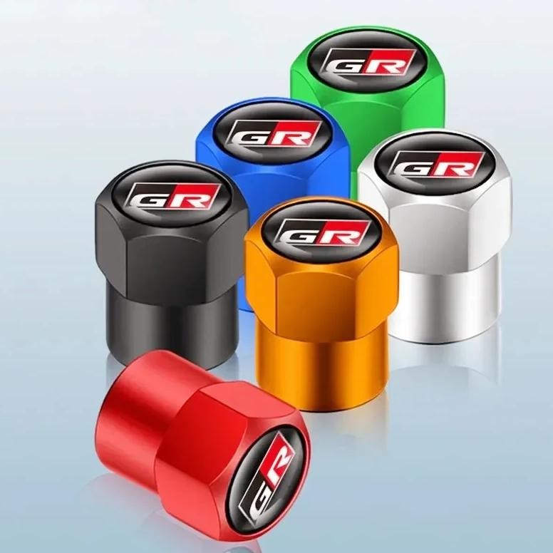 Jual 4pcs gr sport logo car wheel tire stem air valve caps covers for ...