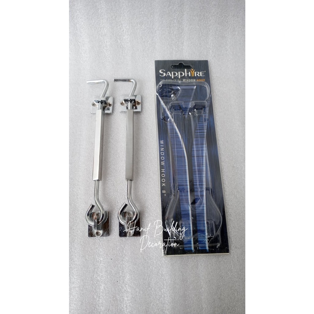 Jual Hak Angin Kait Jendela Window Hook Sapphire Kotak Panjang 8 inch ...