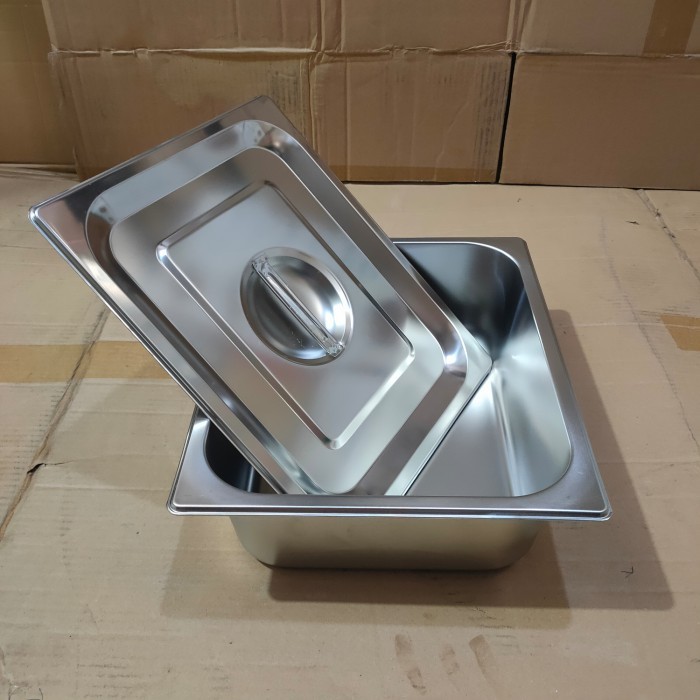 Jual Promo!! Food Pan Stainless + Tutup 1/2 X 10 (325 X 265 X 100 Mm ...