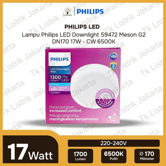 Jual Philips Downlight Outbow 59472 Meson 150 17W Wh Surface Original ...