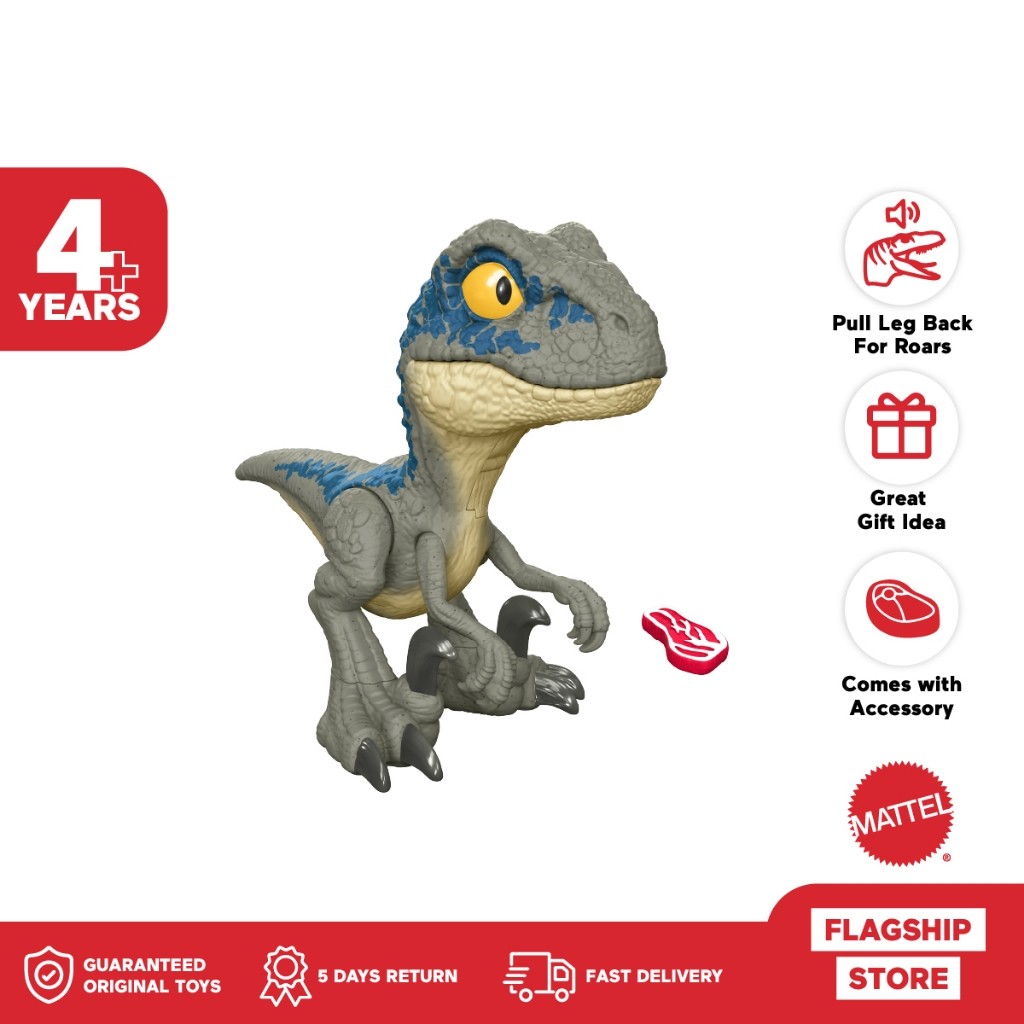 Jual Jurassic World Mega Roar Blue Velociraptor - Mainan Action Figure ...