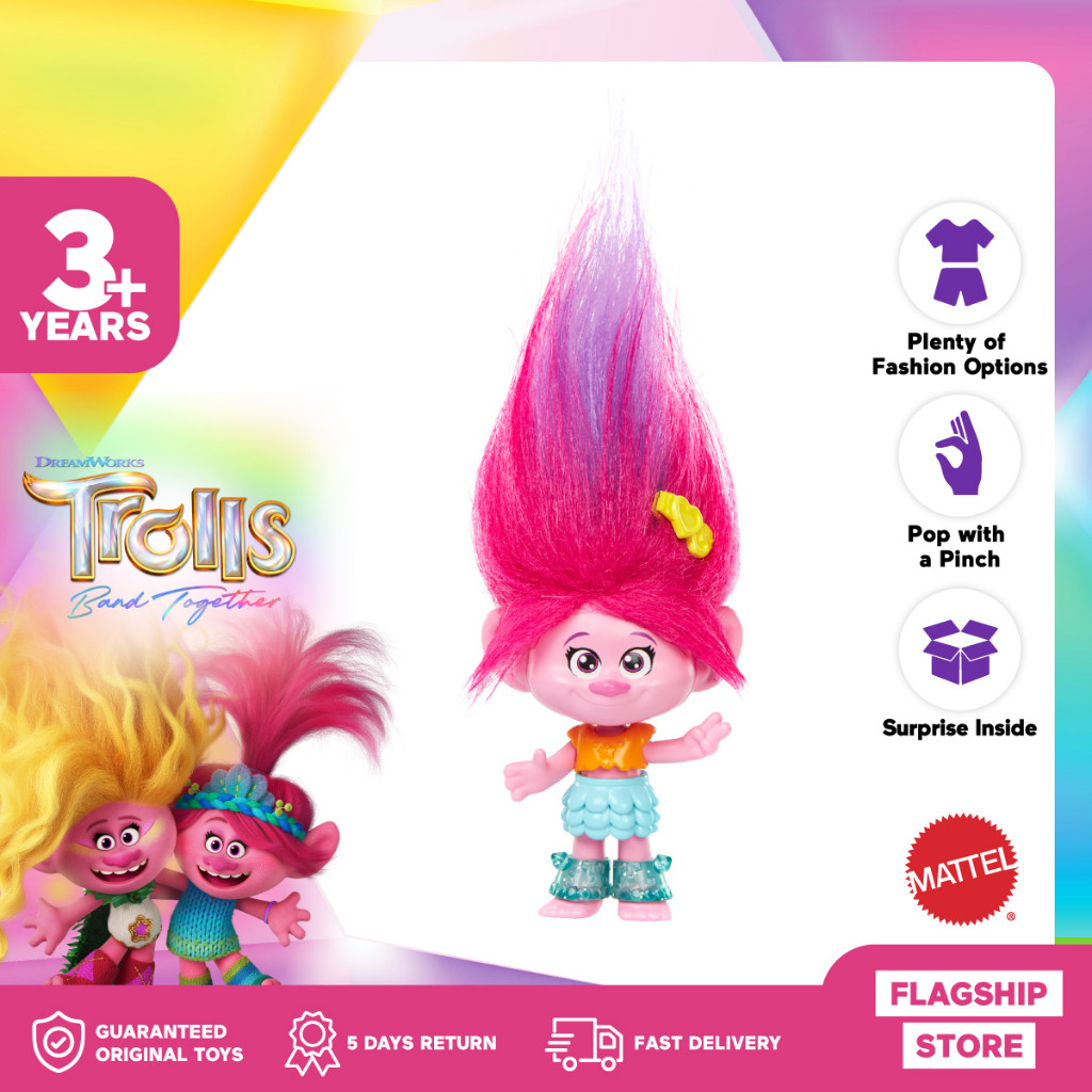 Jual Trolls Band Together Pink Hair Pops - Mainan Action Figure ...