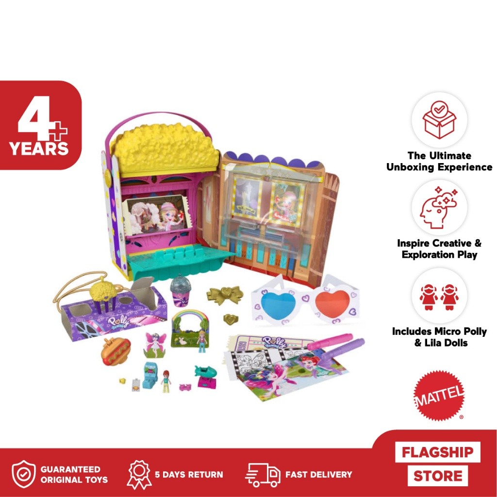 Jual Polly Pocket Un-Box-It Popcorn Box Playset - Mainan Boneka Anak ...