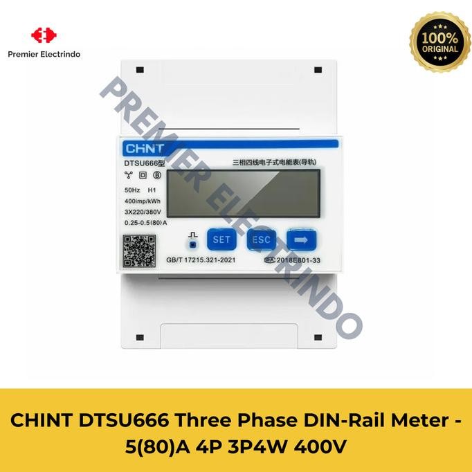 Jual Chint Dtsu666 5(80)A 4P Three Phase Din-Rail Meter - 3P4W 400V | Shopee Indonesia