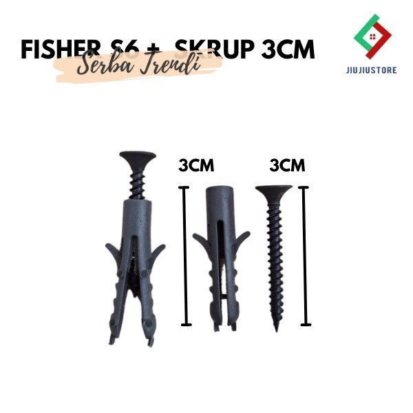Jual SKRUP GYPSUM 3CM SEKRUP GIPSUM 3CM + FISHER S6 + SEKRUP GIPSUM 3CM | Shopee Indonesia