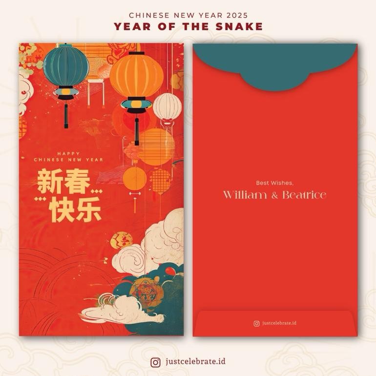 Jual GHT CUSTOM ANGPAO YEAR OF THE SNAKE 2025 | HONGBAO CHINESE NEW ...