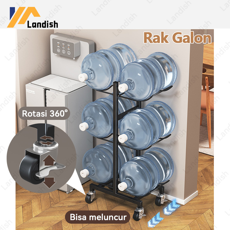 Jual Kartu virtual garansi rak Rak galon air 2/3/4 susun Rak roda galon ...