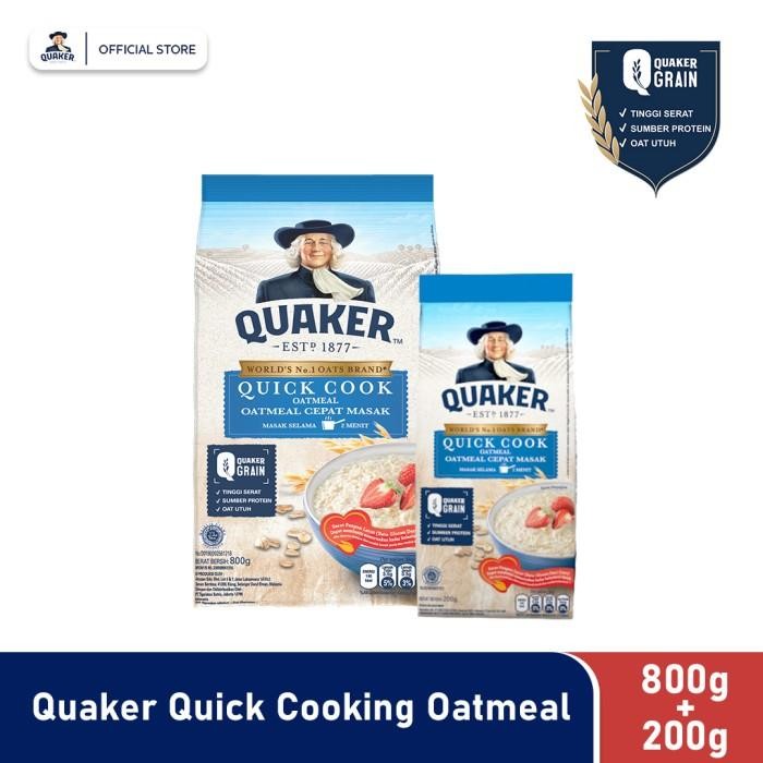 Jual Quaker Quick Cooking Oatmeal 800 Gr + 200 Gr | Shopee Indonesia