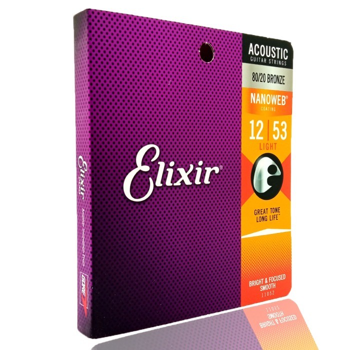 Jual Elixir 11052 Akustik Nanoweb 80/20 Bronze 12-53 Light Senar Gitar ...
