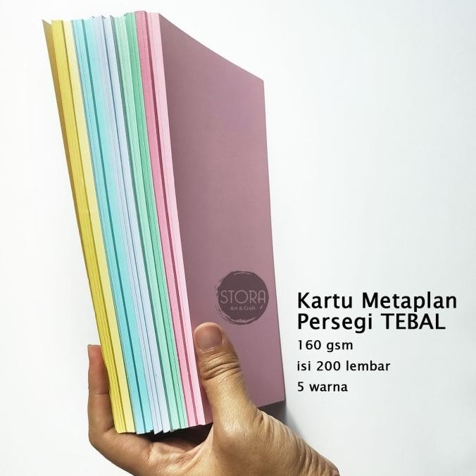 Jual Kartu Metaplan 160 gsm 200 lbr 5 warna Kotak Persegi - Meta Plan ...