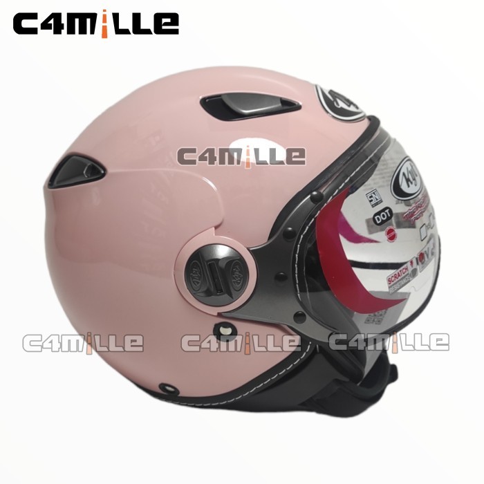 Jual HELM RETRO KYT ELSICO SOLID LIGHT PEACH HALF FACE | Shopee Indonesia