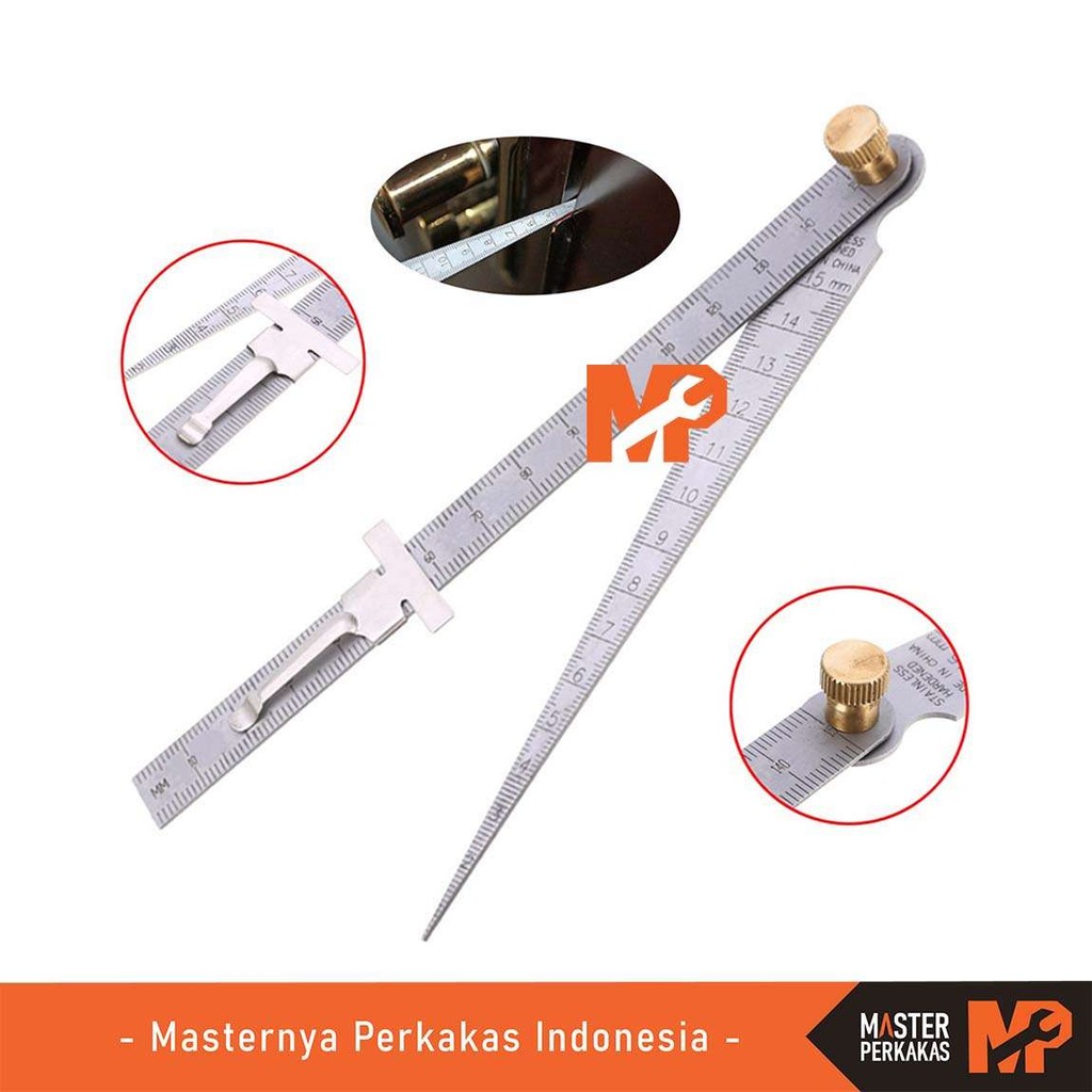 Jual MP Taper Welding Gauge 0-15mm AI53 / Feeler Bore Penggaris Celah ...