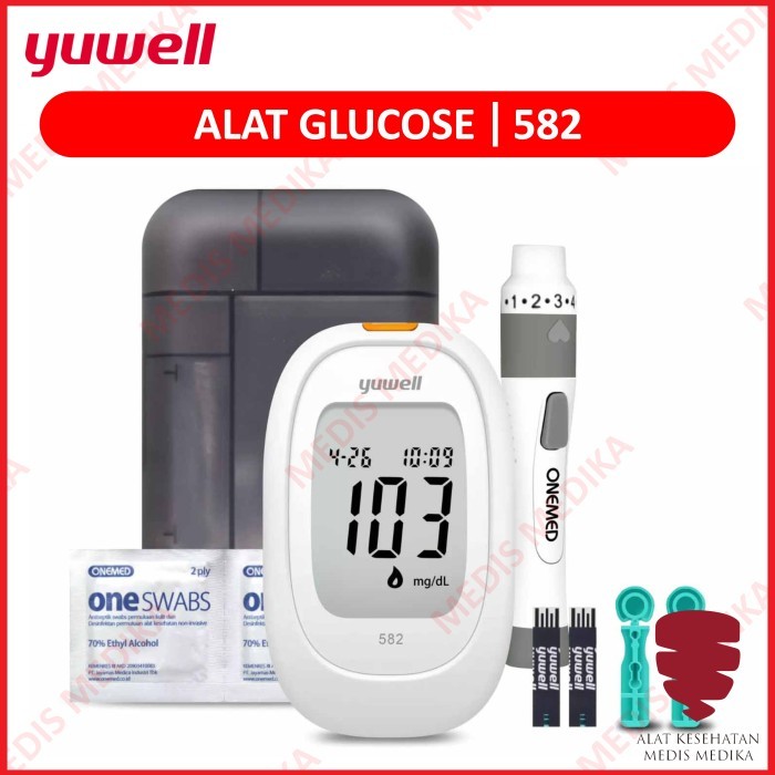 Jual Alat Cek Gula Darah Yuwell 582 Test Uji Gluco Meter Blood Glucose ...