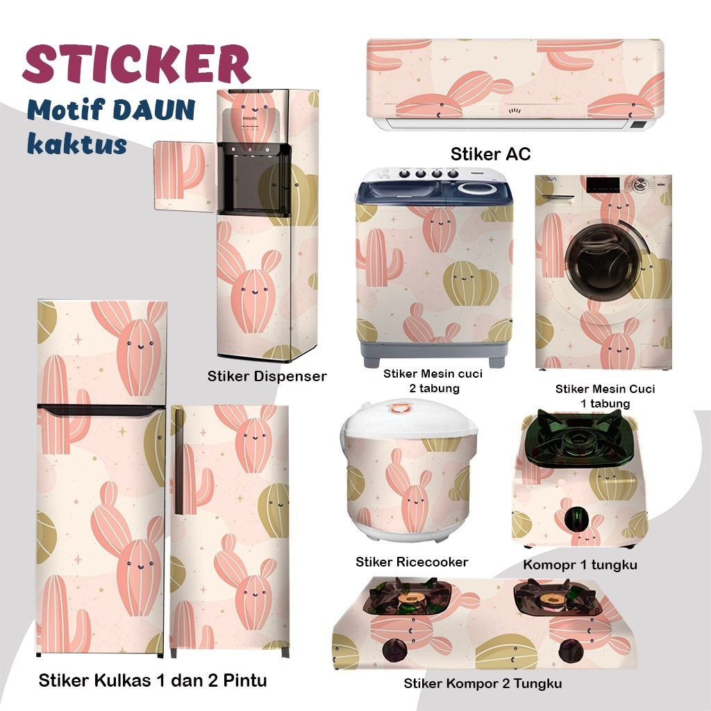 Jual Set stiker dapur Stiker kulkas kompor mesin cuci 1 2 pintu tabung ...