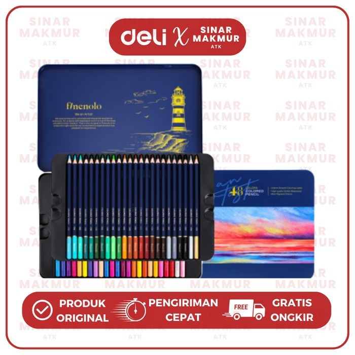 Jual Color Pencil/Pensil Warna Hybrid 48 Warna Finenolo Deli EC122-48 ...